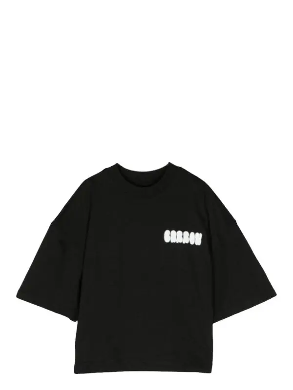 BARROW Rhinestone Embellished Logo-print T-shirt - Black