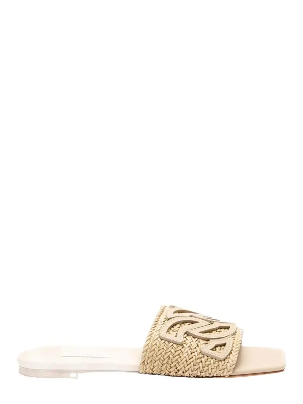 Casadei Woven Strap Flat Sandals - Bamboo