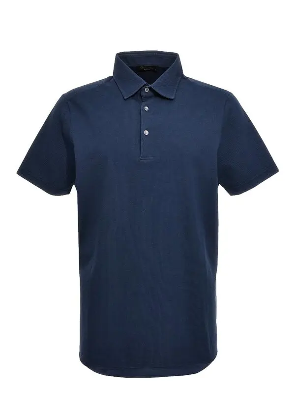 Loro Piana Short Sleeved Polo Shirt - Blue