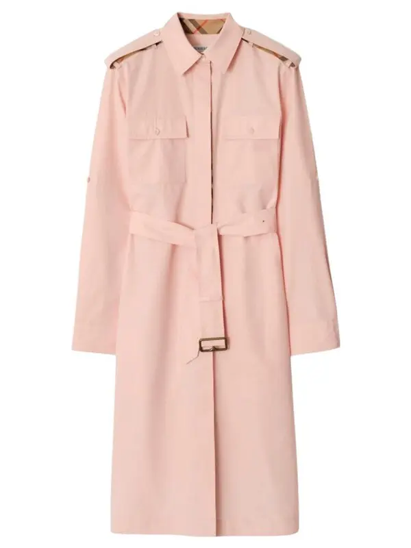 Burberry Cotton Poplin Shirt Dress With Belt - Flora