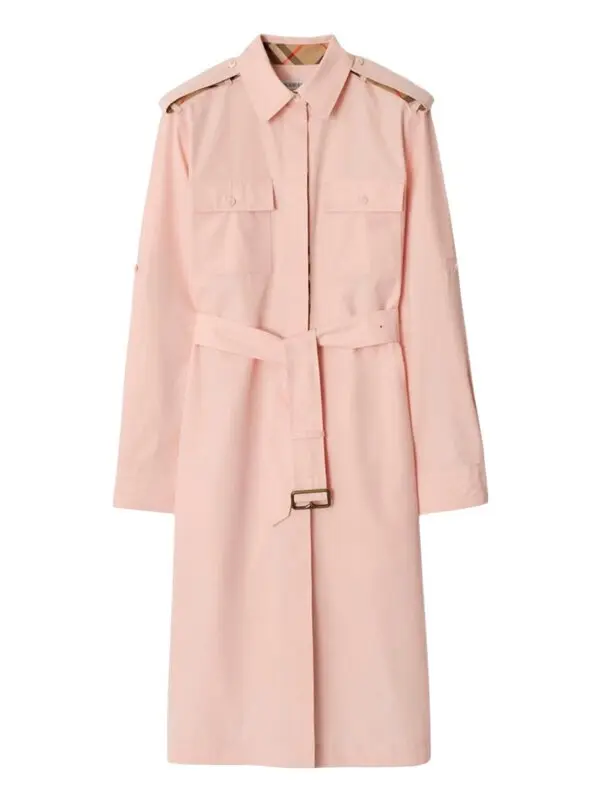 Burberry Cotton Poplin Shirt Dress With Belt - Flora