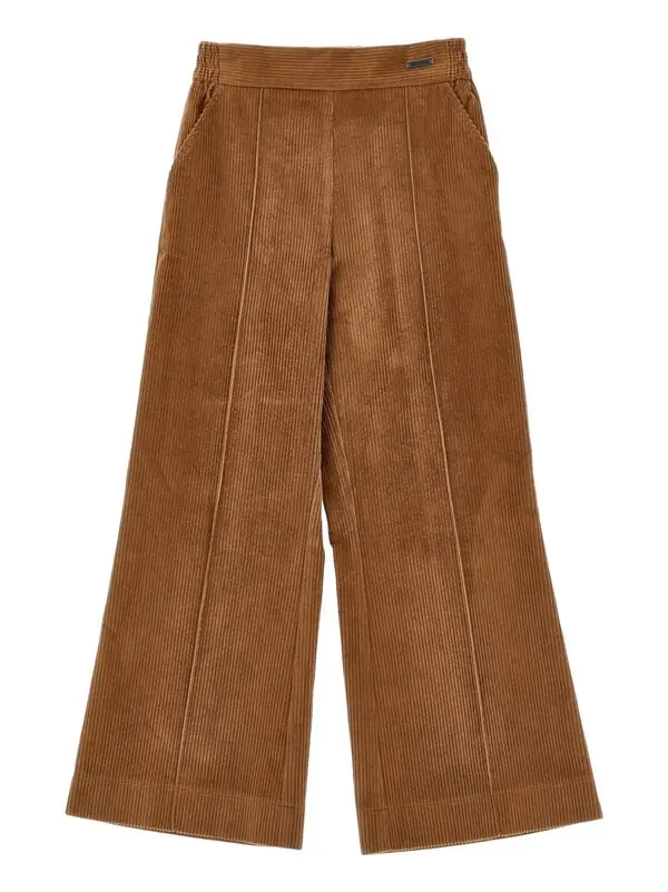 Monnalisa Wide-leg Corduroy Trousers - Brown