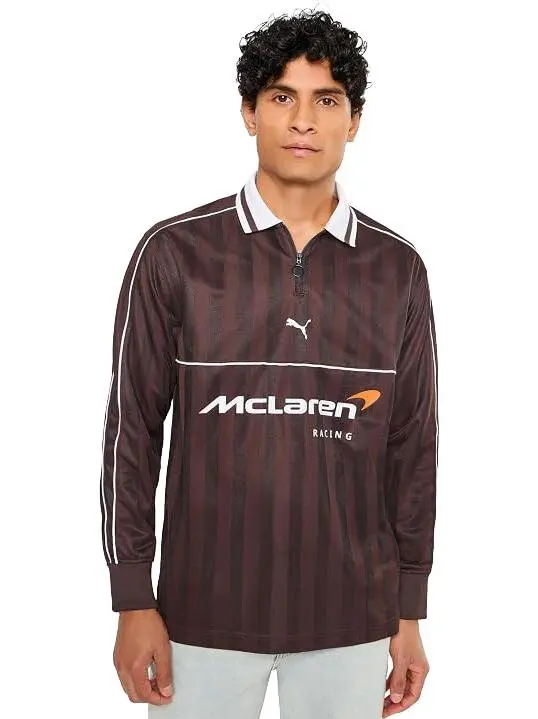 PUMA X Mclaren Racing Long Sleeve Quarter Zip Jersey - Brown
