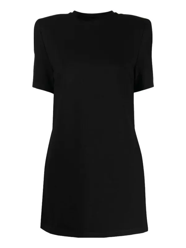 AREA Embellished Slit T-shirt Dress - Black