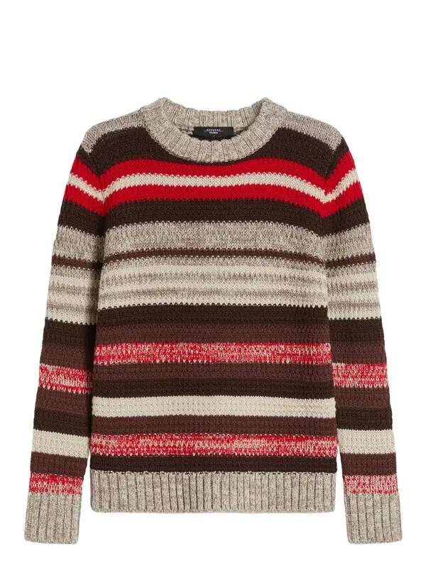 Max Mara Striped Wool Knit Jumper - Nude