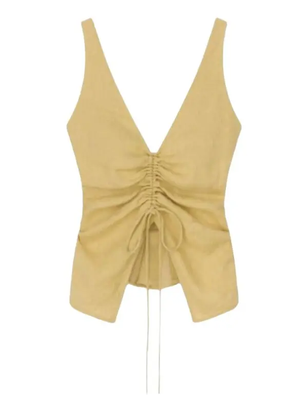Nanushka Sleeveless V-neck Drawstring Top - Nude