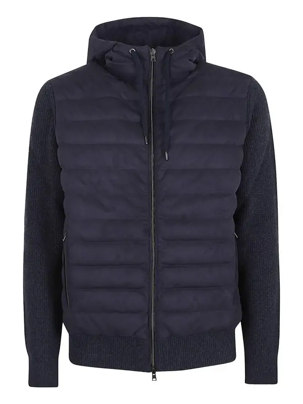 Herno Quilted Hooded Jacket - Blue
