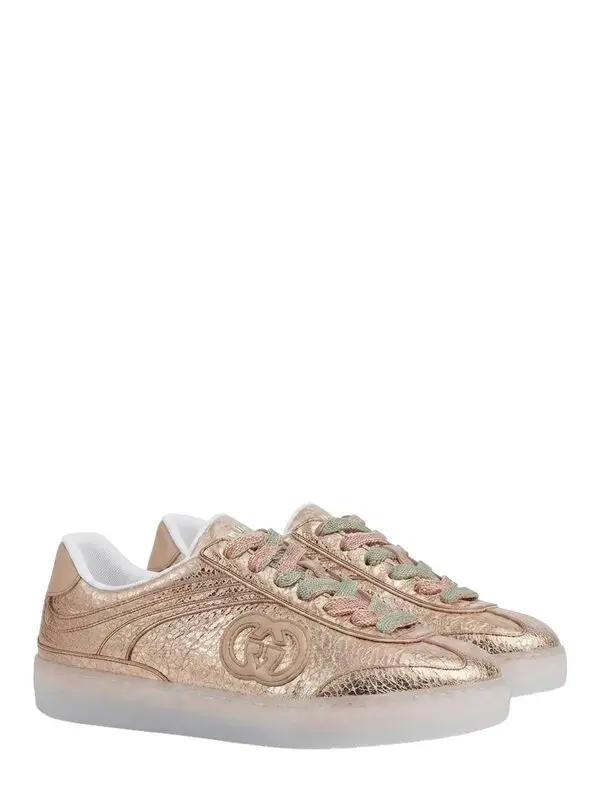 Gucci Metallic Textured Leather Sneakers - Light Bronze