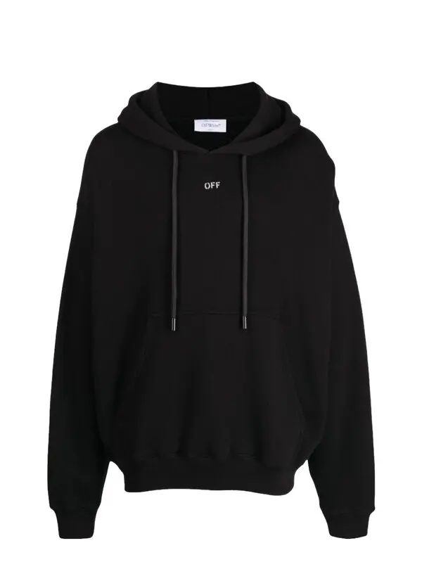 Off-White Noise Arrow Logo Print Hoodie - Black