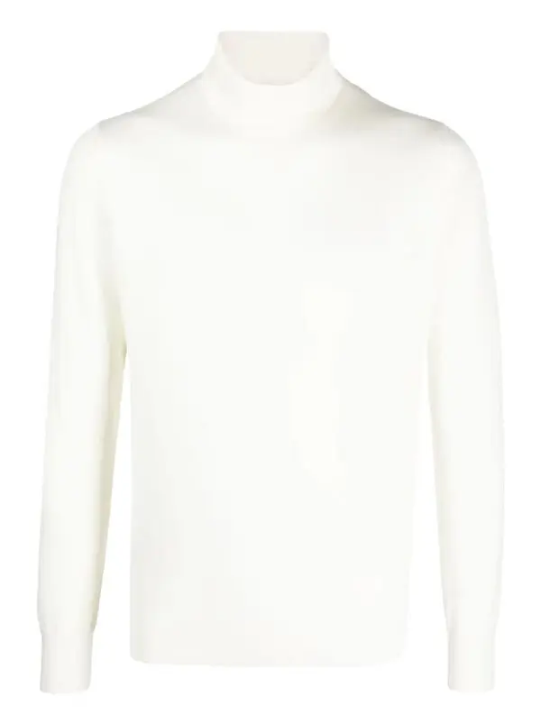 LARDINI Roll Neck Wool Jumper - White