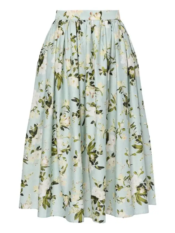 Erdem Printed Midi Skirt - Gray