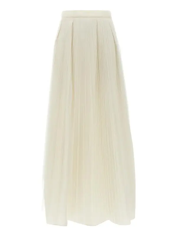 TWINSET Pleated Tulle Maxi Skirt - Nude