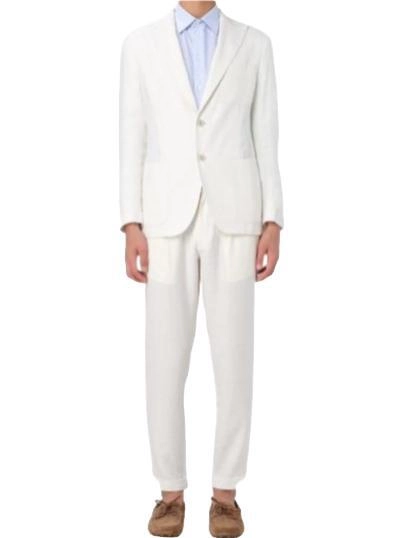 Eleventy Long-sleeved Suit - White