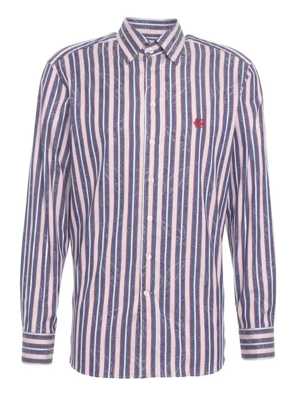Etro Striped Floral Shirt - Blue