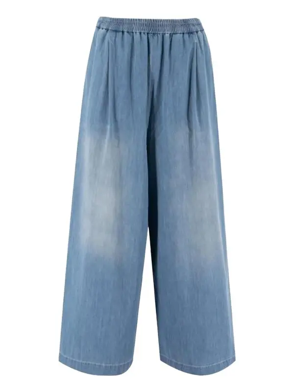 Fabiana Filippi Chambray Wide Leg Trousers - Blue