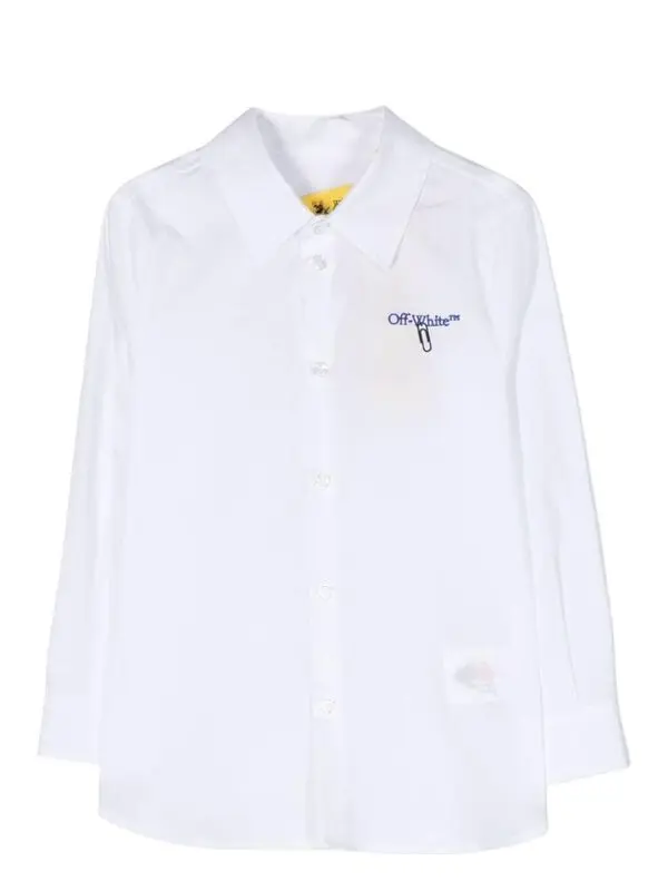 Off-White Cotton Logo Print Shirt - White