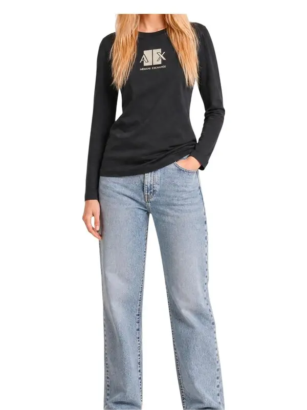 Armani Exchange Long Sleeve Logo T-shirt - Multicolor