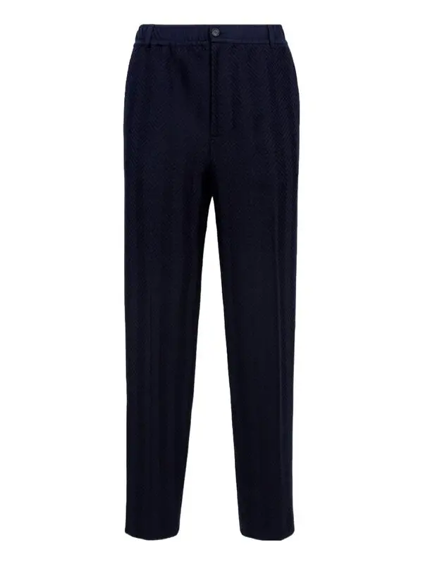 Missoni Chevron-knit Straight-leg Trousers - Black