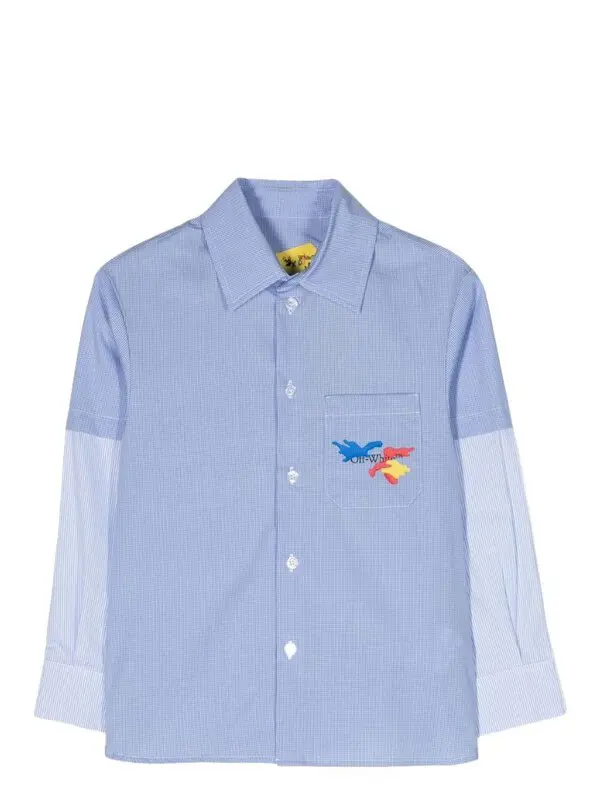 Off-White Check Cotton Shirt - Blue