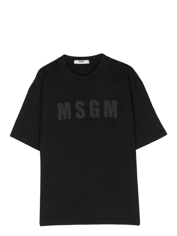 MSGM Logo Rhinestone T-shirt - Black