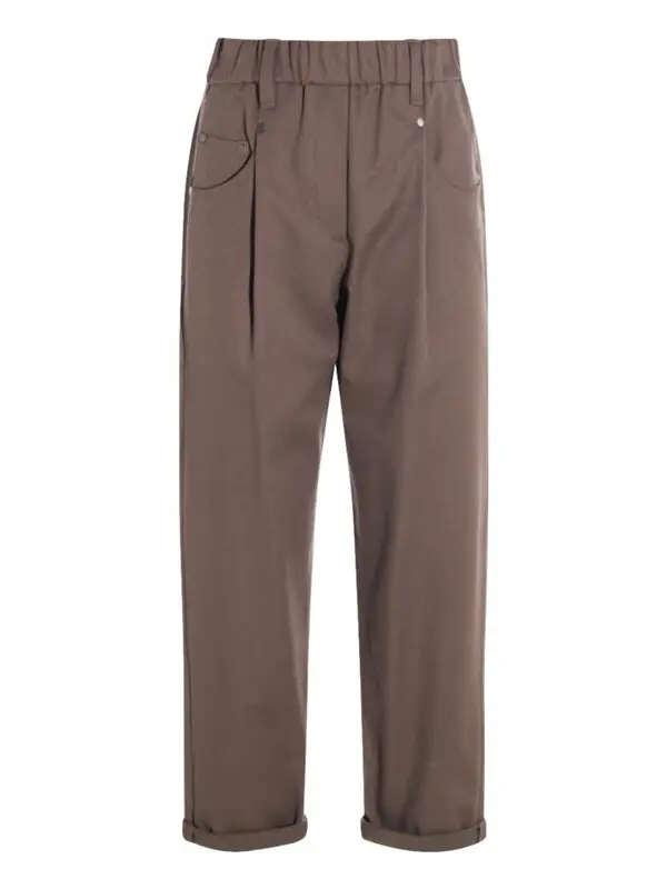 Brunello Cucinelli Cropped Elasticated Waistband Pants - No