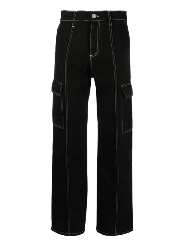 Philosophy Di Lorenzo Serafini Contrast Stitch Cargo Straight-leg Jeans - Black