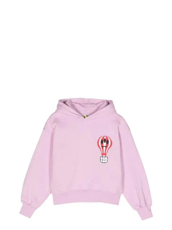 BARROW Logo-print Cotton Hoodie - Pink