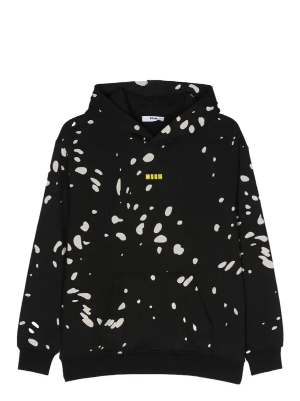 MSGM Logo Graphic Print Hoodie - Black