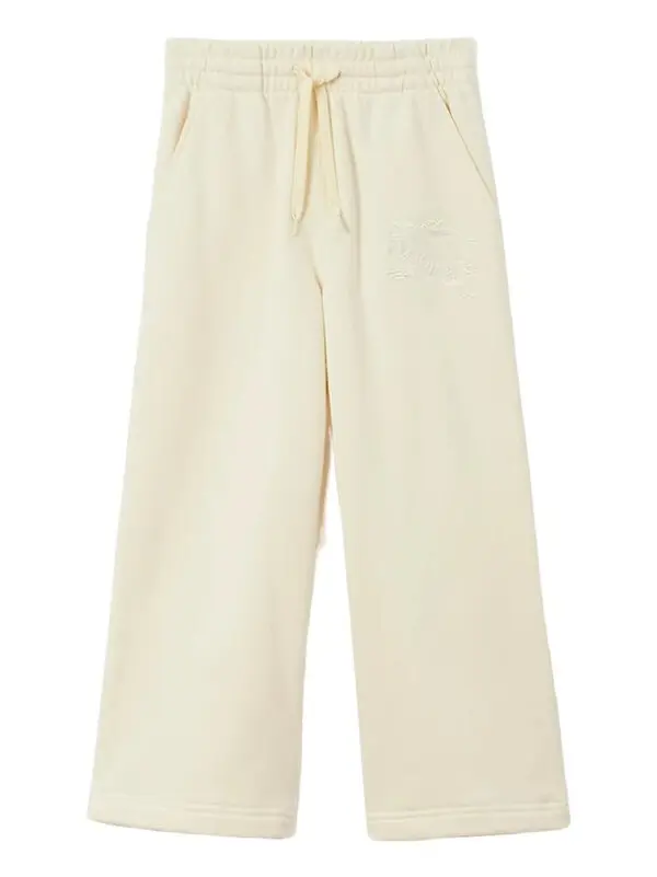 Burberry Equestrian-knight Cotton Track Pants - White