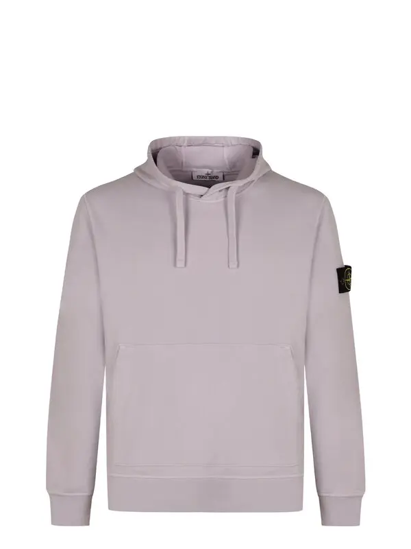 Stone Island Compass Patch Drawstring Hoodie - Gray