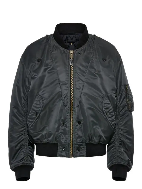 MAISON MARGIELA Reversible Bomber Jacket With Signature Stitches - Dark Gray