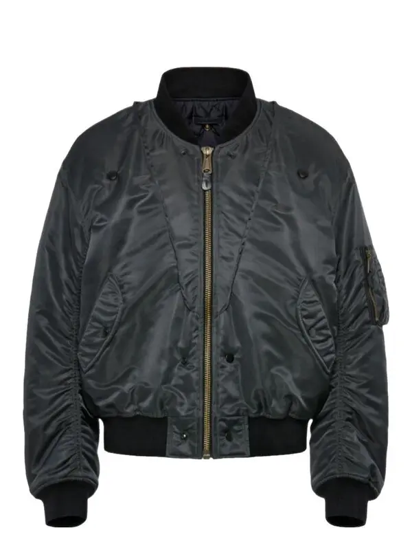 MAISON MARGIELA Reversible Bomber Jacket With Signature Stitches - Dark Gray