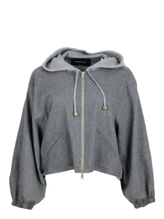 Fabiana Filippi Drawstring Hooded Jacket - Grey