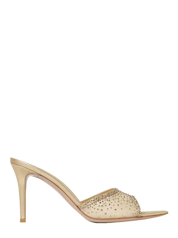 GIANVITO ROSSI Embellished Stiletto High-heeled Sandals - Nude