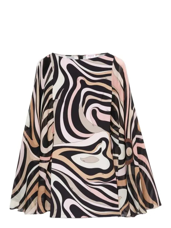 Emilio Pucci Marmo Print Kaftan Dress - Black