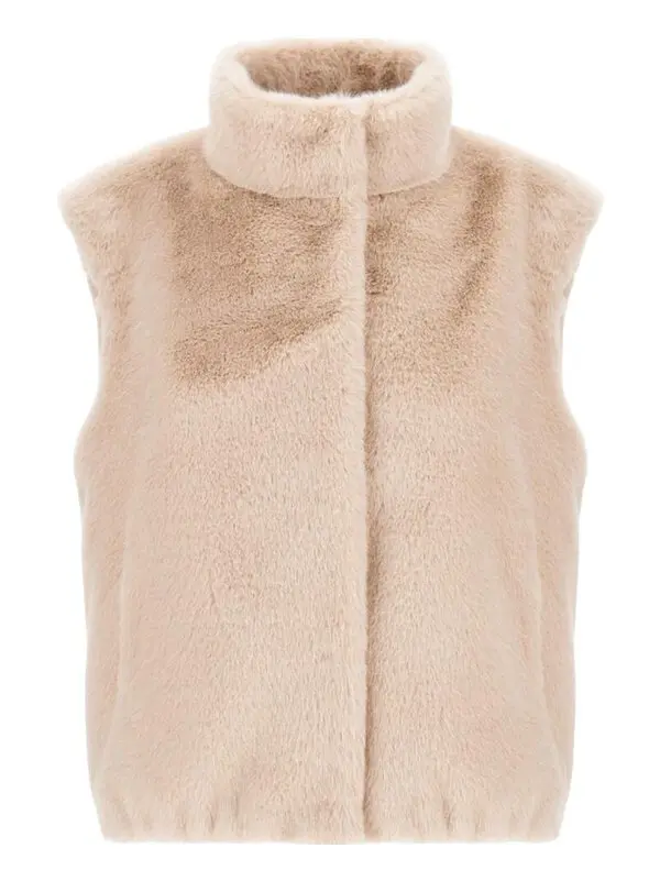 Herno Sleeveless Faux Fur Vest - Nude