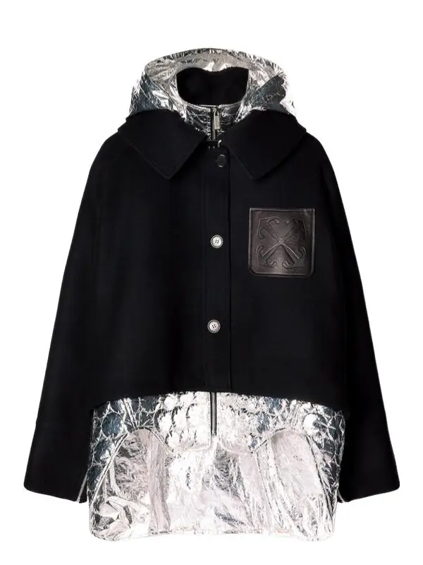 Off-White Layered Parka Coat - Black