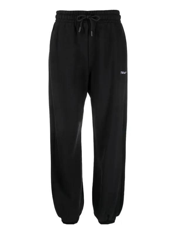 Off-White Logo Embroidered Track Pants - Black
