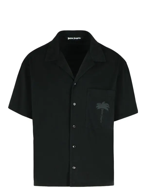Palm Angels Palms Short-sleeved Bowling Shirt - Black
