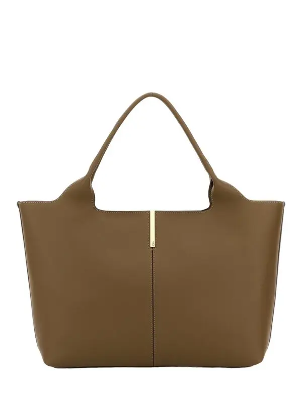 TOD'S Logo Plaque Shopping Bag - Green