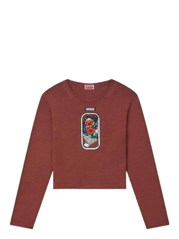 Kenzo Cotton Jumper With Graphic Motif - Red