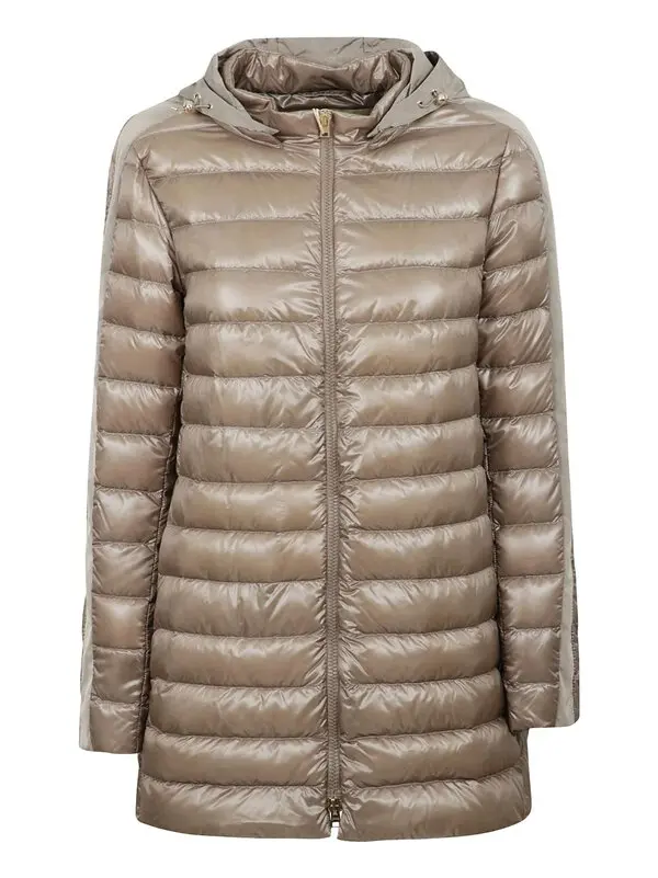 Herno Quilted Hooded Down Jacket - Nude