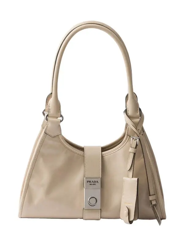 Prada Small Leather Tote Bag - Travertine