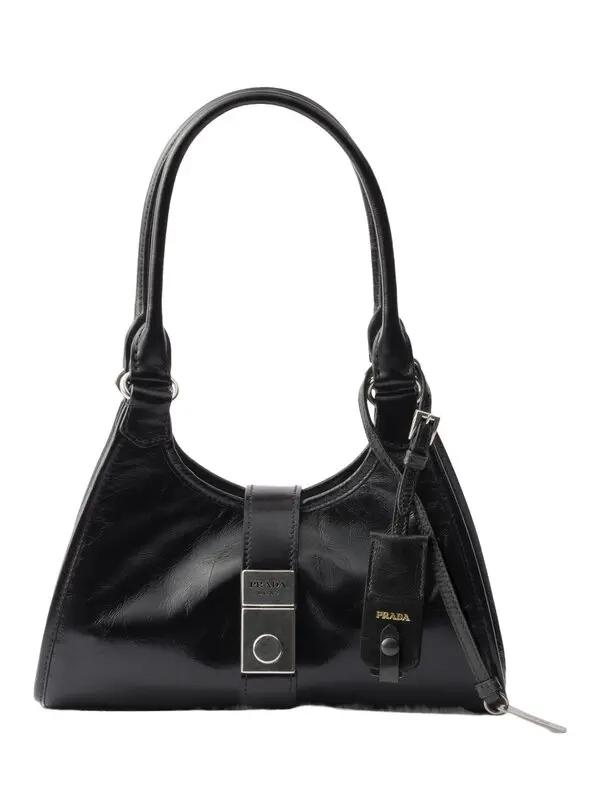 Prada Small Leather Tote Bag - Black
