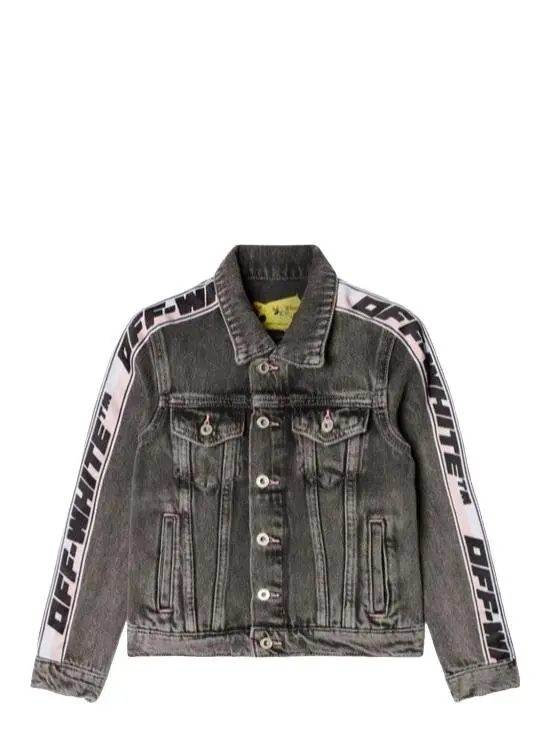 Off-White Long-sleeve Denim Jacket With Logo Detail - Black