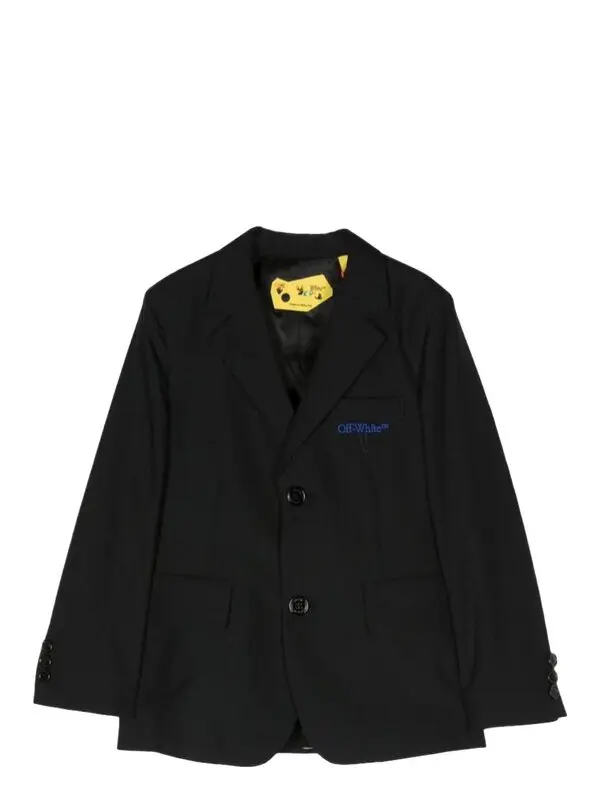 Off-White Single-breasted Logo-embroidered Blazer - Black