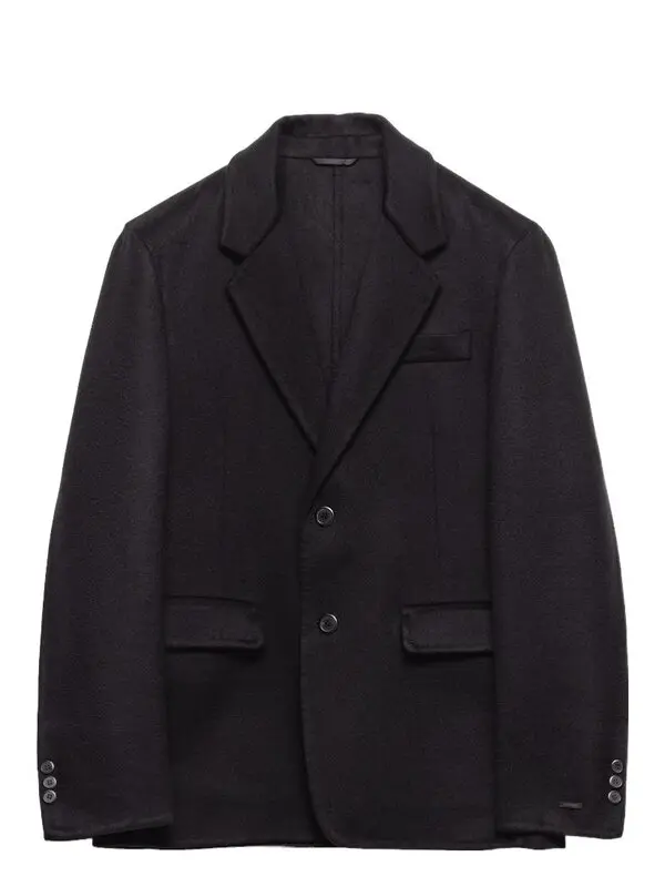 Prada Single-breasted Cashmere Jacket - Black