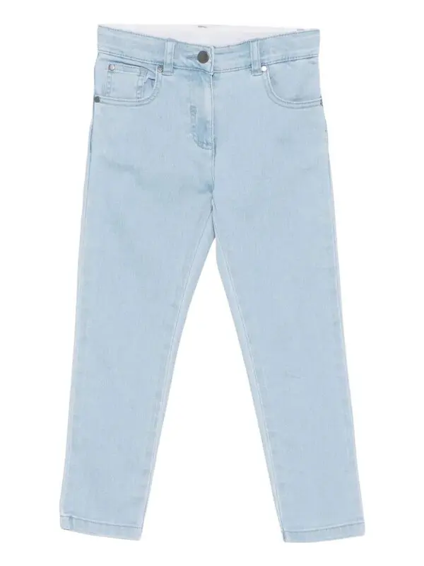 Stella McCartney Light Wash Embroidered Lip Detail Jeans - Blue