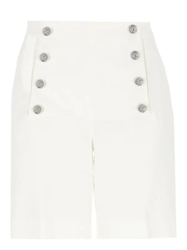Etro High Waisted Button Detailed Shorts - White