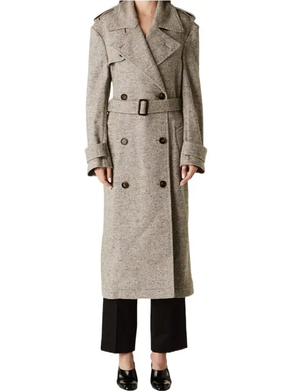 Stella McCartney Long Sleeve Double-breasted Coat - Nude